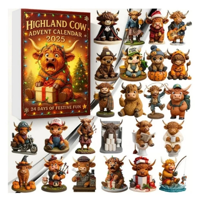 CALENDRIER DE L'AVENT vache vacances 2025 avec 24 charmantes figurines ...
