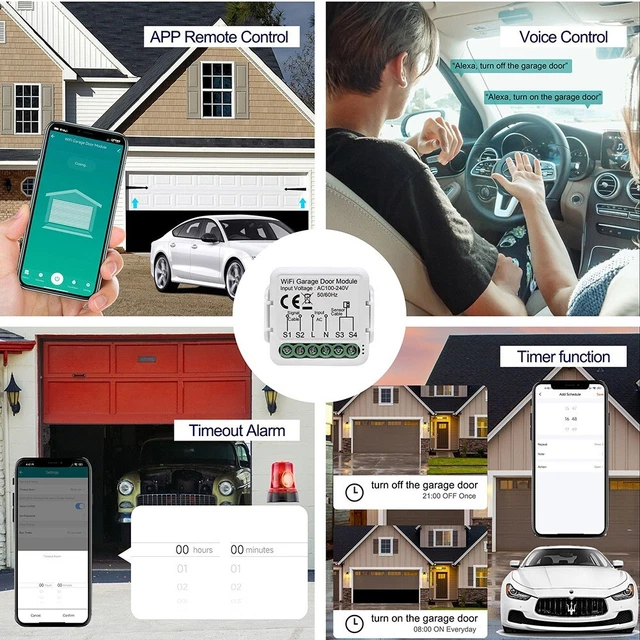 T L COMMANDE INTELLIGENTE OUVRE-PORTE de garage WiFi et notifications en temps EUR 27,90 ...