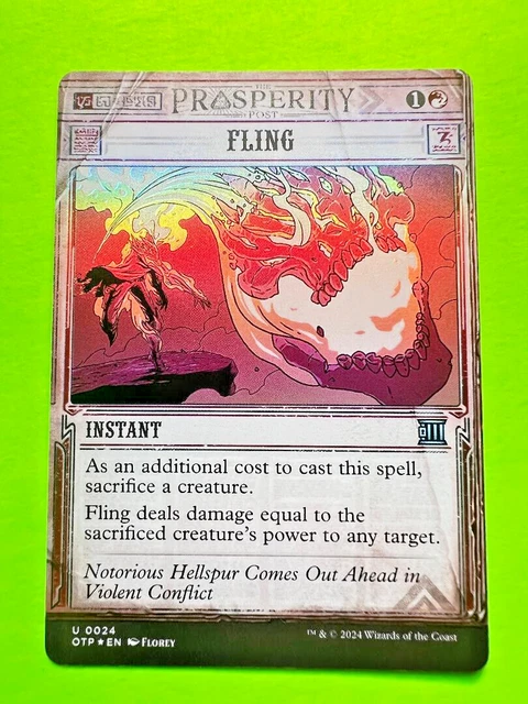 MTG OUTLAWS OF Thunder Junction - Fling - Foglio vetrina 0024 EUR 0,91 ...