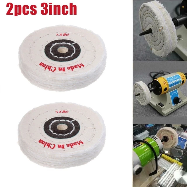 2PCS 3/76MM CLOTH Buffing Polishing Wheel Buffer Polish Grinder White ...