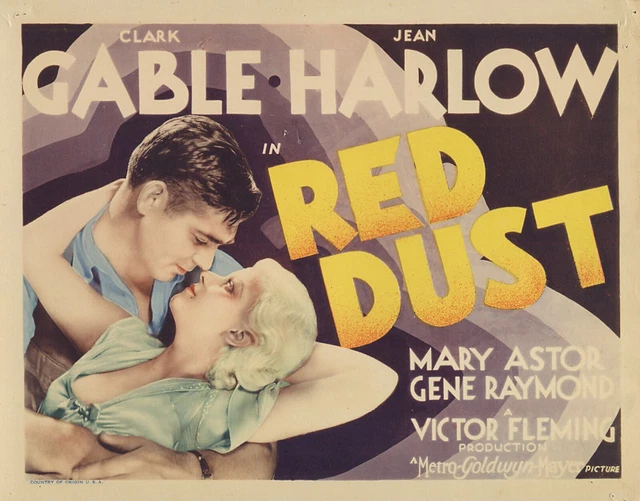 RED DUST (1932) Romance Clark Gable, Jean Harlow DVD Public domain film ...