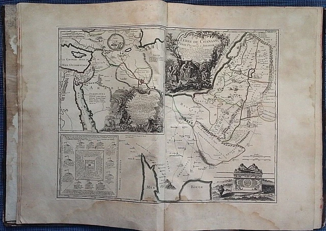 MAP SANSON 1743 CARTE de la TERRE DE CHANAAN ou TERRE PROMISE A ABRAHAM ...