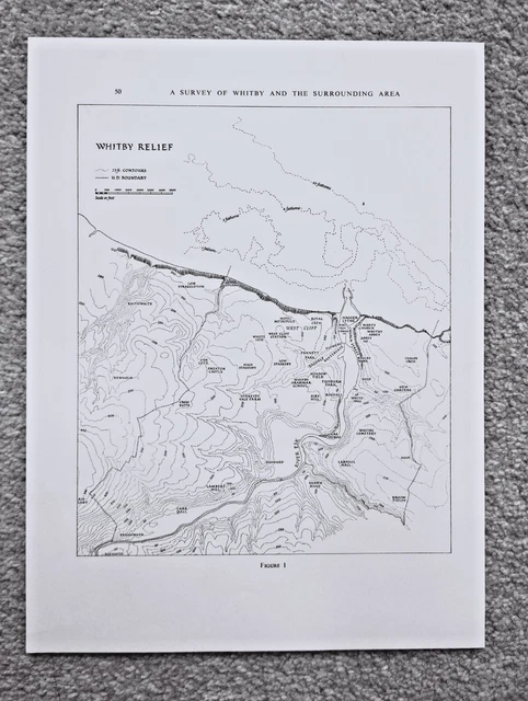 VINTAGE 1958 MAP of Whitby - Relief Map £12.99 - PicClick UK