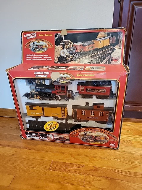 GREAT AMERICAN EXPRESS Railroad Train Set #185 New Bright 1989 Smoking ...