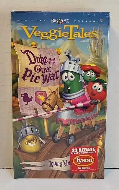 VEGGIE TALES DUKE And The Great Pie War VHS 2005. GREEN TAPE. New ...