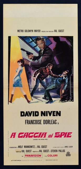 AFFICHE A CHASSE De Spies David Niven Françoise Dorléac Val Guest ...