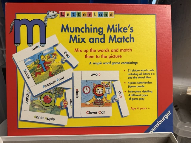 LETTERLAND MUNCHING MIKE’S Mix and Match Word Game with 31 puzzles in ...