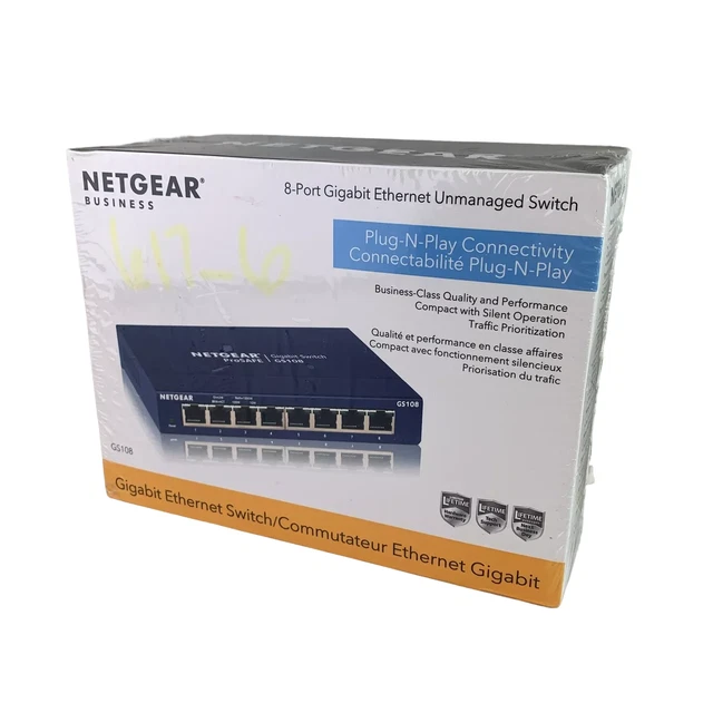 NETGEAR GS108 ETHERNET Switch ProSafe GS108-400NAS 8 Port Standalone ...