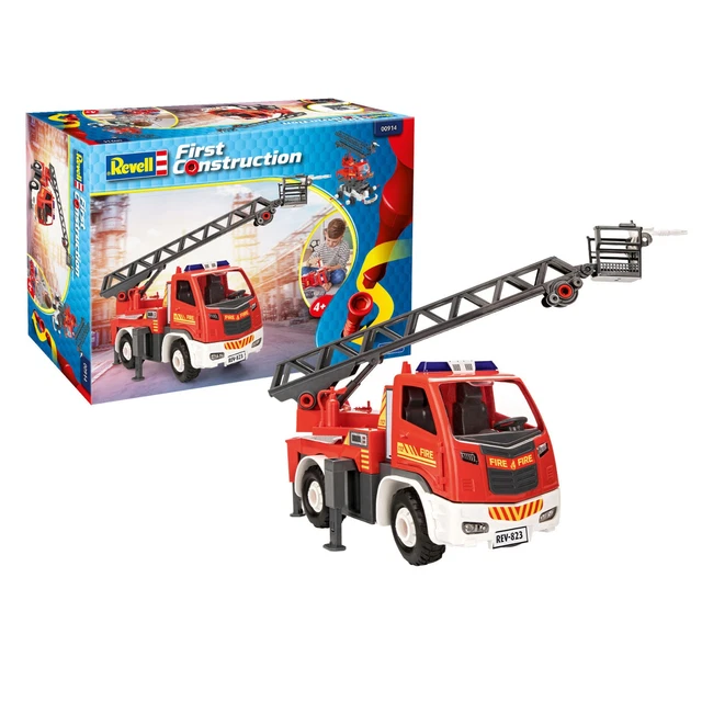 MY FIRST MODEL Kit Fire Engine Truck with Turntable Ladder 1:20 Revell ...