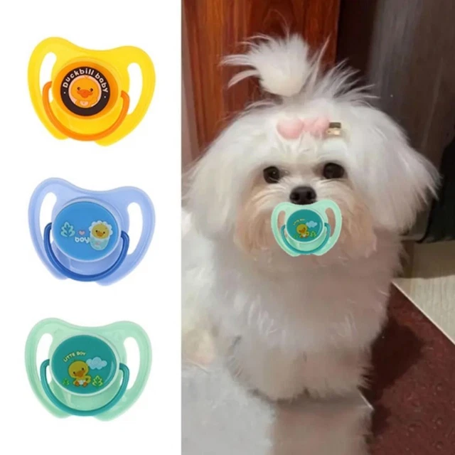 PET CALMING PACIFIER Soft Silicone Dog Molar Toy Bite Resistant Cat ...