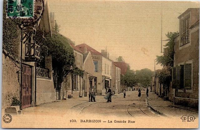 77 BARBIZON - perspective de la grande rue. EUR 7,00 - PicClick FR