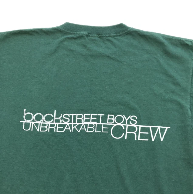 RARE BACKSTREET BOYS Unbreakable Local Crew Tour T Shirt Green XL Vtg ...