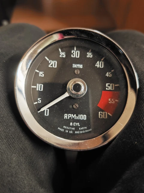 MG BRAND NEW MGB V8 SMITHS TACHOMETER REV COUNTER 80mm Dia BHA5212 £260 ...