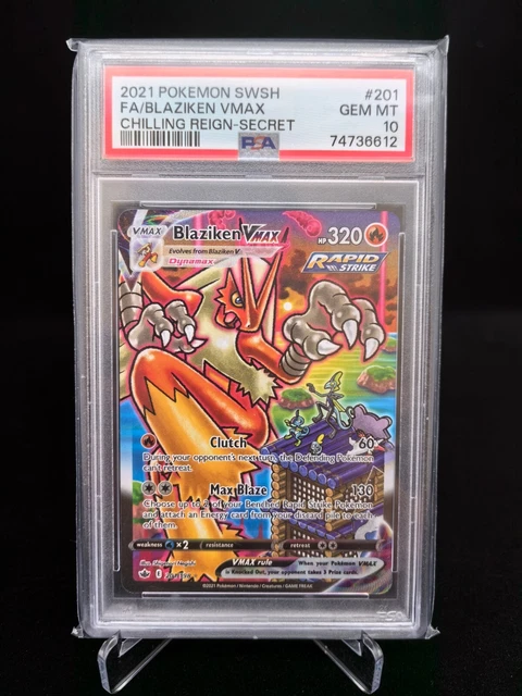 PSA 10 BLAZIKEN VMAX Alt Art Chilling Reign 201/198 Ultra Rare Pokemon TCG Card EUR 584,62 ...