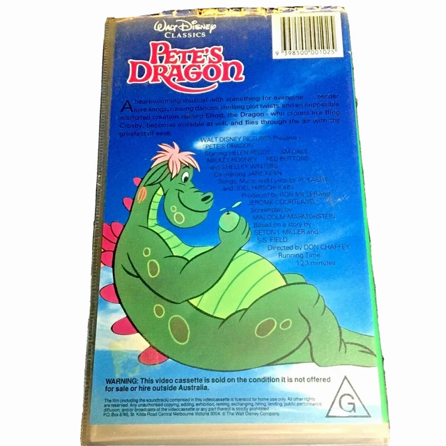 PETE'S DRAGON VHS Walt Disney Classic Children's PAL G Musical Vintage ...