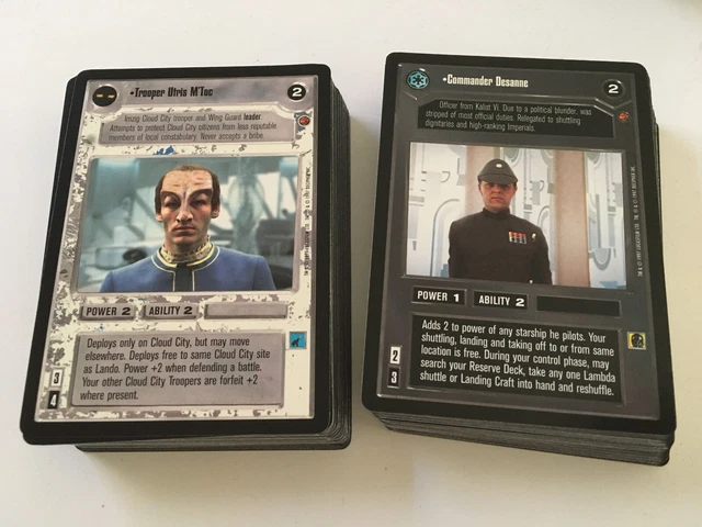 STAR WARS CCG Decipher Cloud City Common/Uncommon Card Set C/UC 100/100 ...