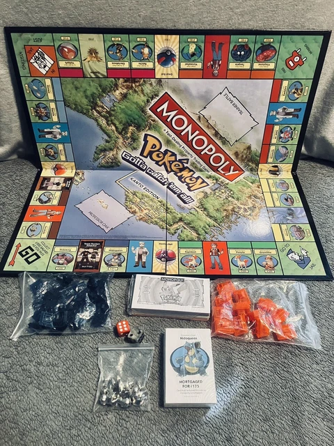 POKEMON MONOPOLY KANTO Edition Hasbro Board Game Complete GR8 Shape the ...