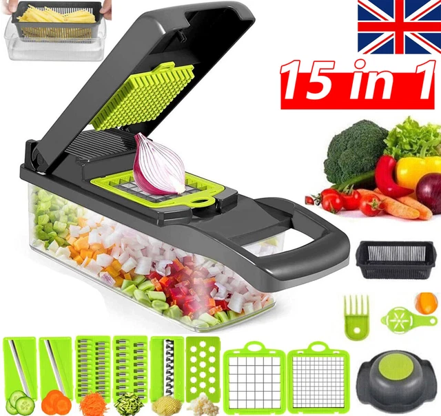 15 IN 1 Vegetable Chopper Salad Fruit Vegetable Cutter Food Dice Slicer ...