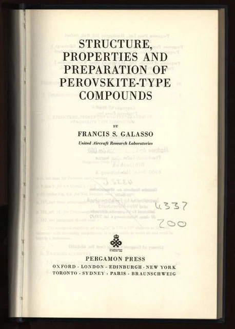 STRUCTURE, PROPERTIES AND Preparation of Perovskite-Type Compounds ...