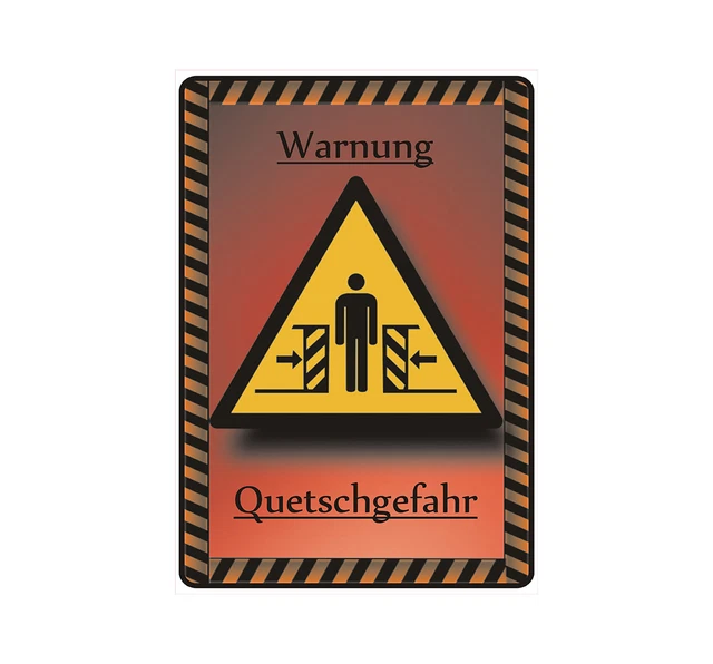 SCHILD HINWEISSCHILD HINWEIS "Warnung Quetschgefahr" Quetsch Gefahr ...