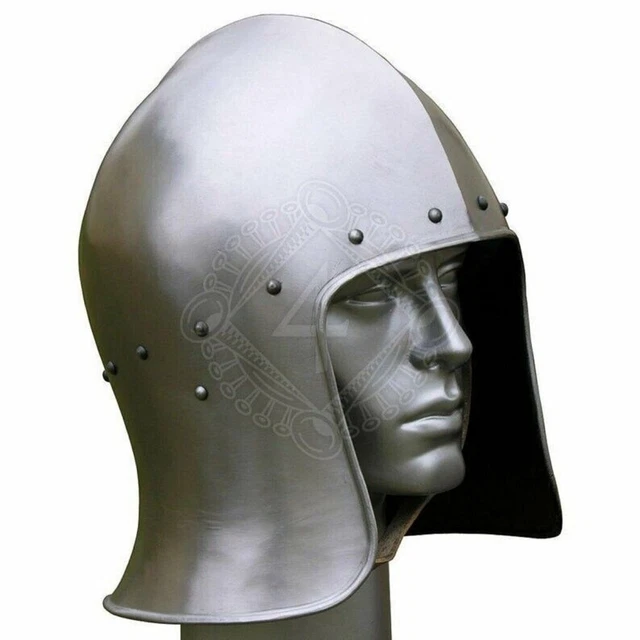 MEDIEVAL KNIGHTS BARBUTE Helmet 15th Century Armor Helmet Crusader LARP ...
