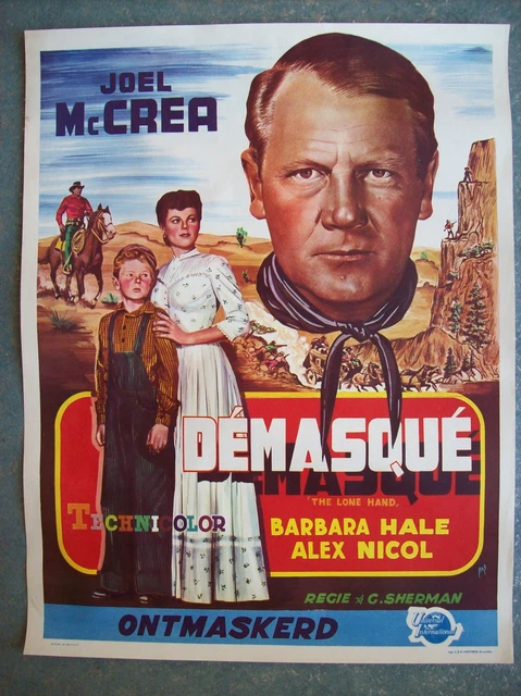 AFFICHE CINÉMA ORIGINALE démasqué 1953 western Joël Mac Crea Barbara Hale EUR 15,00 - PicClick FR