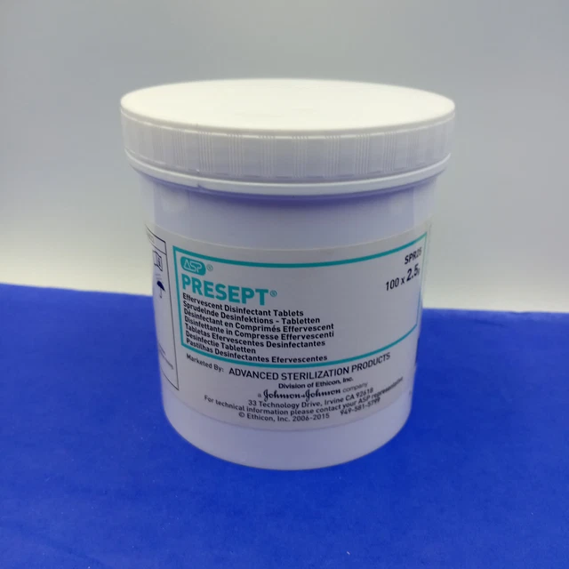 PRESEPT EFFERVESCENT DISINFECTANT Tablets, 2.5g x 100 £34.00 - PicClick UK
