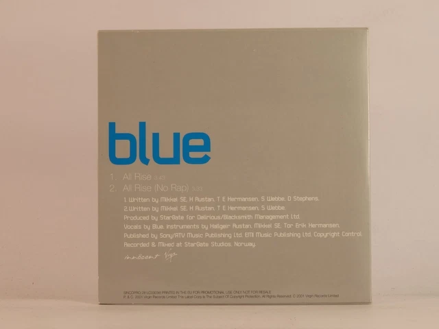 BLUE ALL RISE (H1) 2 pistes promo CD pochette carte unique INNOCENT EUR ...