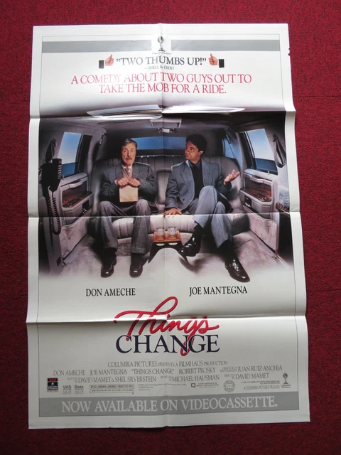 THINGS CHANGE VHS Folded Us One Sheet Poster Don Ameche Joe Mantegna ...