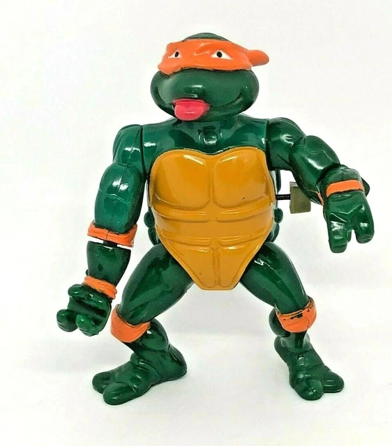VINTAGE MICHELANGELO TMNT 1989 Teenage Mutant Ninja Turtles wind up arm ...