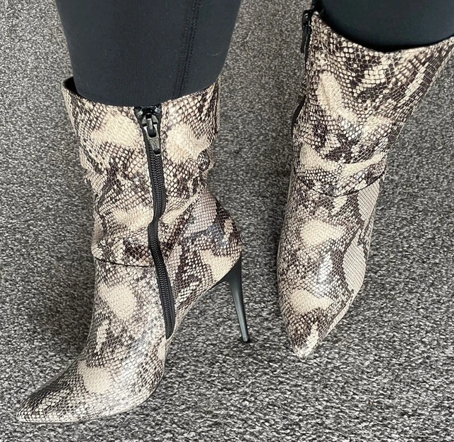 NEW LOOK SNAKE Animal Reptile Print Boots Size UK 5 New Without Tags! £ ...