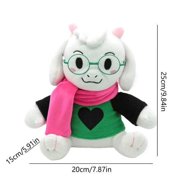 DELTARUNE RALSEI PLUSH With No Hat green Fur Glasses & Scarf Fashion ...