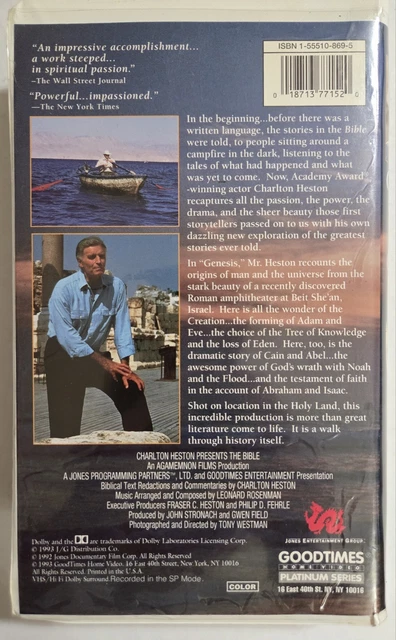 CHARLTON HESTON PRESENTS the Bible : Genesis VHS 1995 (Clamshell) £7.01 ...