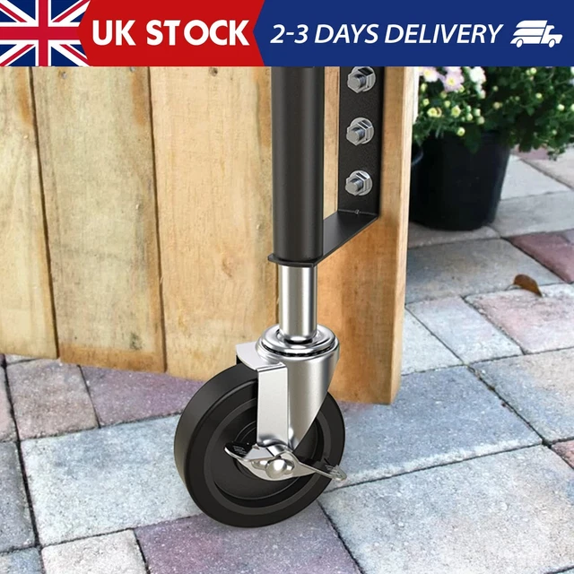 100MM 4& GATE Wheel Heavy Duty Spring Loaded Gate Wheel Wooden Stem ...
