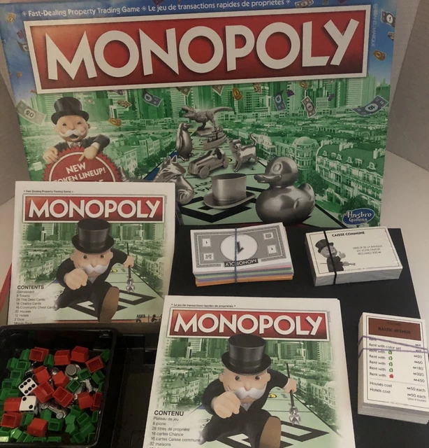 HASBRO MONOPOLY BOARD Game BILINGUAL French English New Token Lineup ...