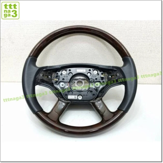 MERCEDES BENZ GENUINE Wood leather combination steering wheel S W221 CL ...