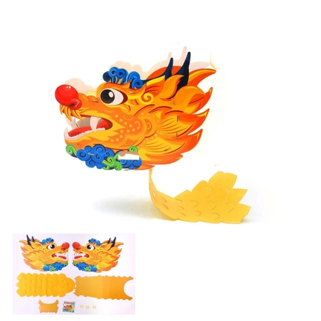 DIY PAPER DRAGON Head Mask Chinese Dragon Dance Head Mask DIY Paper ...