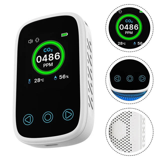 REAL TIME AIR Quality Monitor Detector with Temp and Humidity Readings ...