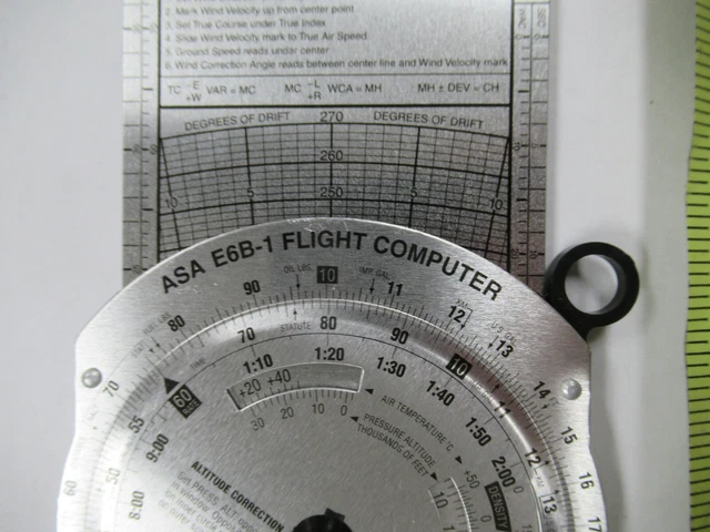 ASA E6B-1 FLIGHT Computer Hergestellt IN Aluminium Korea Sehr Schön Wie ...
