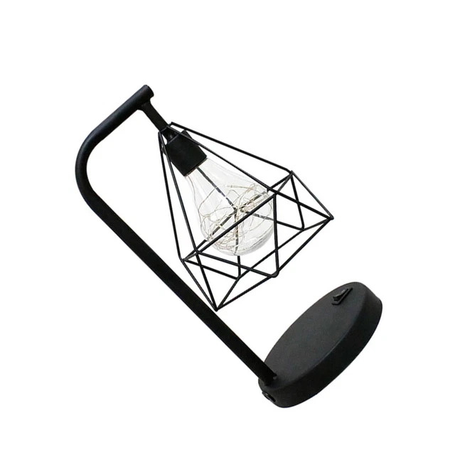 INDUSTRIAL WORK LAMP Nightstand Lamp Metal Shade Lamp Iron Bedside Lamp ...