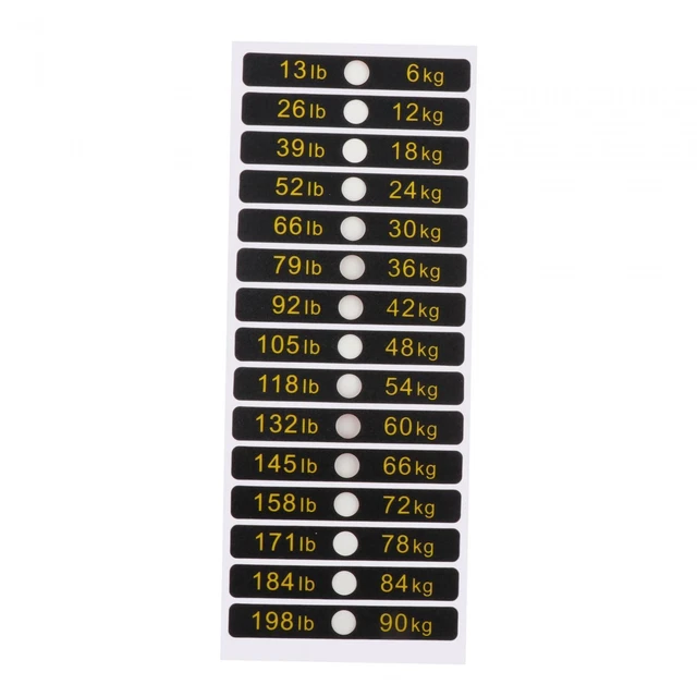 WEIGHT STACK LABELS 13-198lbs/6-90kg Weight Tags for Gym £9.35 ...