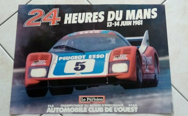 Affiche Origine Des 24 Heures Du Mans 1981 Poster 24h00 Of Le Mans