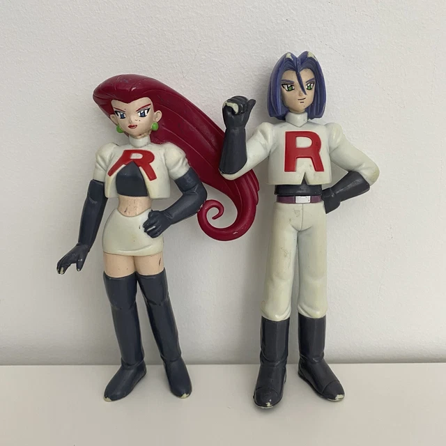 RARE 1998 TOMY Pokemon Team Rocket Jessie and James 6" Action Figures ...