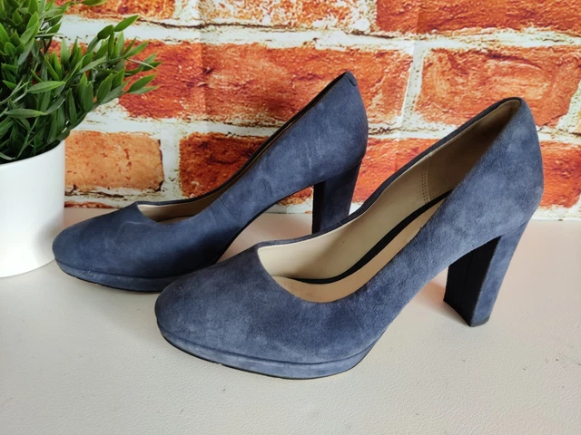WOMENS CLARKS NARRATIVE Kendra Sienna Uk 5D Navy Blue Suede High Heel Court Shoe 13.59 PicClick UK