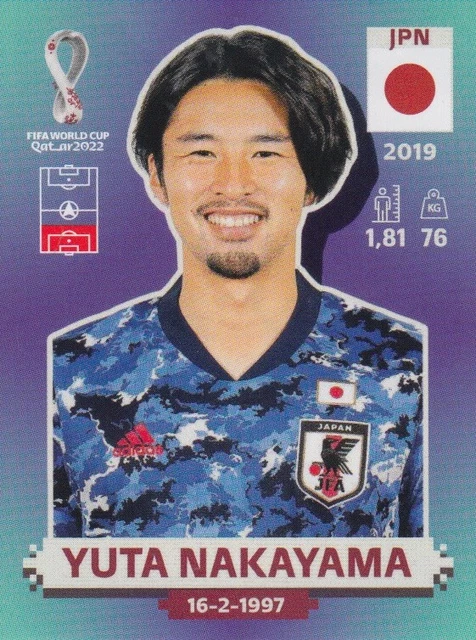 PANINI STICKER FUSSBALL WM 2022 Nr. JPN 6: Yuta Nakayama Japan Bild NEU ...