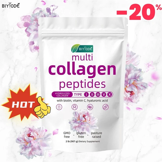 MULTI COLLAGEN PEPTIDES Powder - Hydrolyzed Protein Peptides(Type I,II ...
