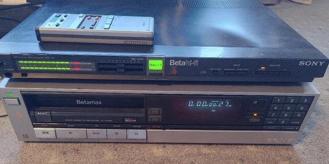 SONY BETAMAX SL-HFR90 VCR and Beta Hi Fi Processor - Powers On $137.15 ...
