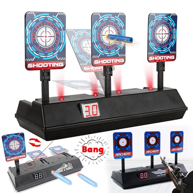SHOOTING AIMED ELECTRONIC Reset Scoring Gel Auto Blaster Gun Target Toy ...