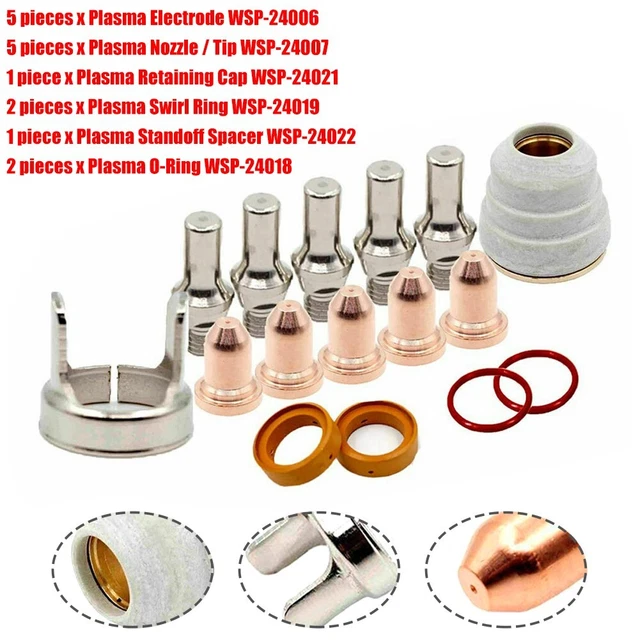 POWER TOOL TORCH Electrode Plasma Cup Electrode Tip Cup 16PCS O-Rings ...