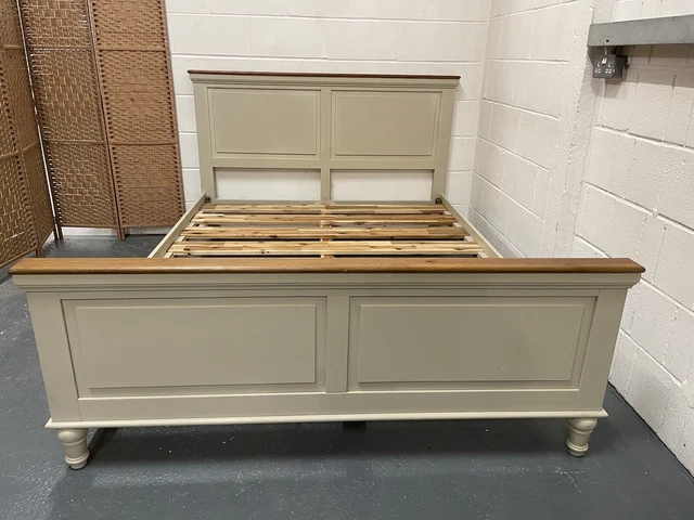 OAK FURNITURELAND SHAY Rustic Solid Oak & Painted King Size 5ft Bed ... OAK FURNITURELAND SHAY Rustic Solid Oak & Painted King Size 5ft Bed ...
